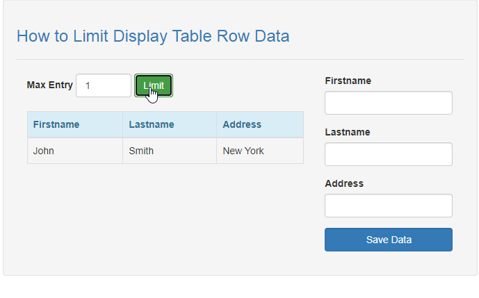 How To Limit Display Table Row Data In Javascript Sourcecodester